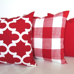 RED BUFFALO Plaid Pillows Red Decorative Throw Pillows Red Check Pillow ...