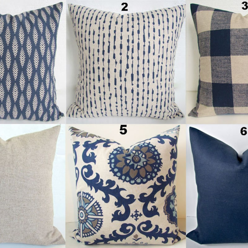Dark Blue Pillow - Etsy