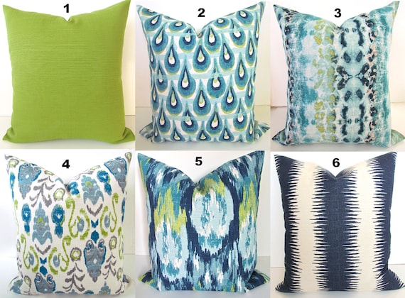 TURQUOISE Pillows Teal Pillows Blue Throw Pillow Covers - Etsy