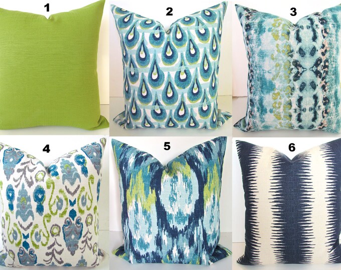 TURQUOISE Pillows Teal Pillows Blue Throw Pillow Covers - Etsy