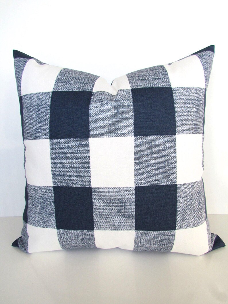 BLUE BUFFALO CHECK Pillow Covers Blue Buffalo Check Throw - Etsy