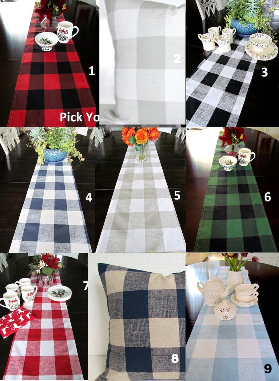Buffalo Check TABLE Runners Plaid Table Runners Farm House Table ...