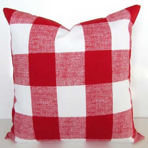 RED BUFFALO Plaid Pillows Red Decorative Throw Pillows Red Check Pillow ...