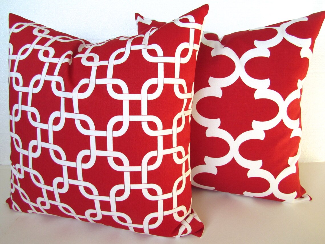 Sale RED PILLOWS Red Throw Pillows Red Decorative Pillow - Etsy