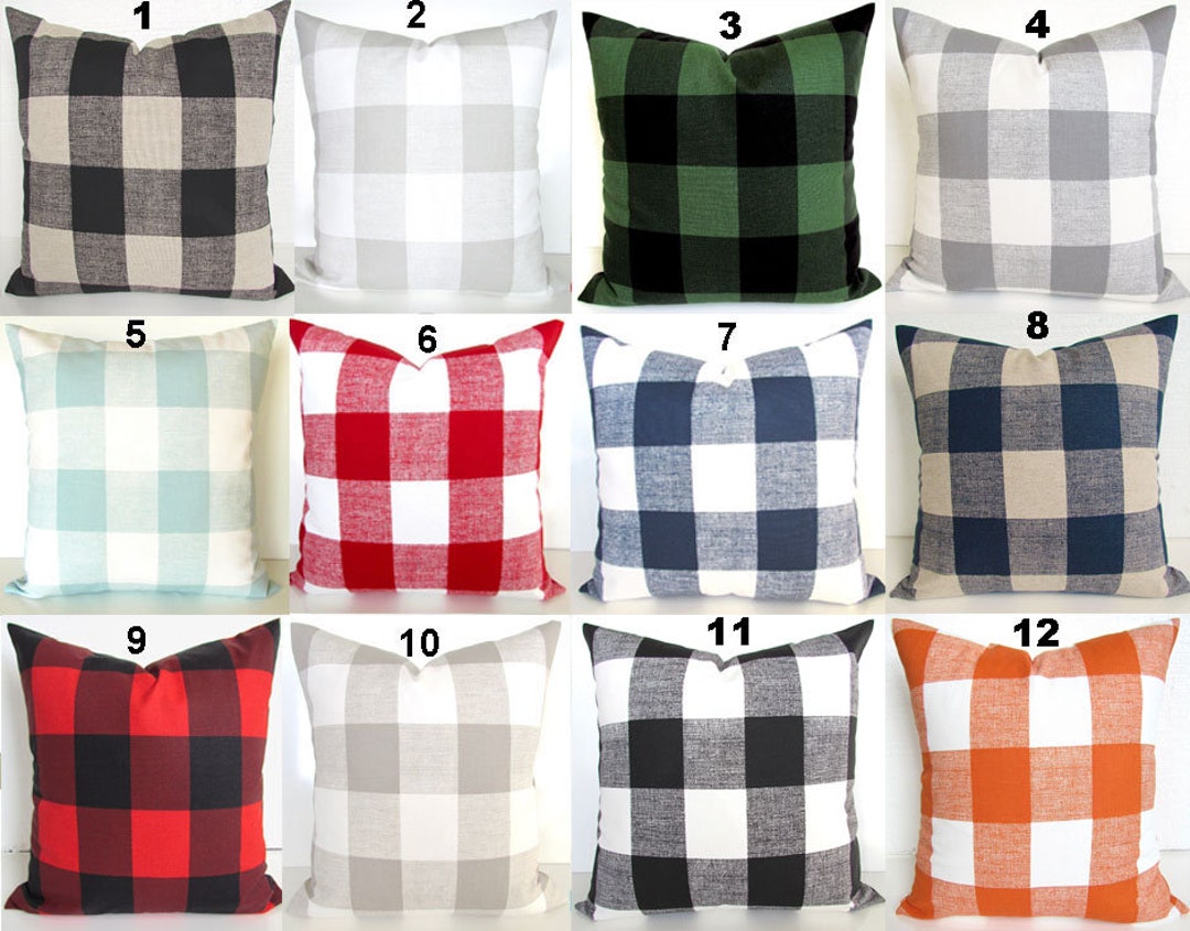 Black BUFFALO CHECK PILLOW Covers Blue Buffalo Check Throw - Etsy