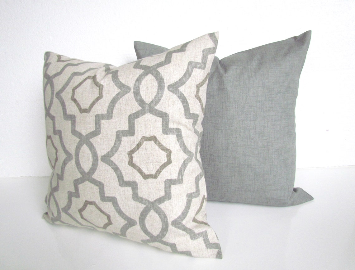GRAY PILLOWS GRAY Throw Pillow Covers Throw Pillows Solid Grey - Etsy