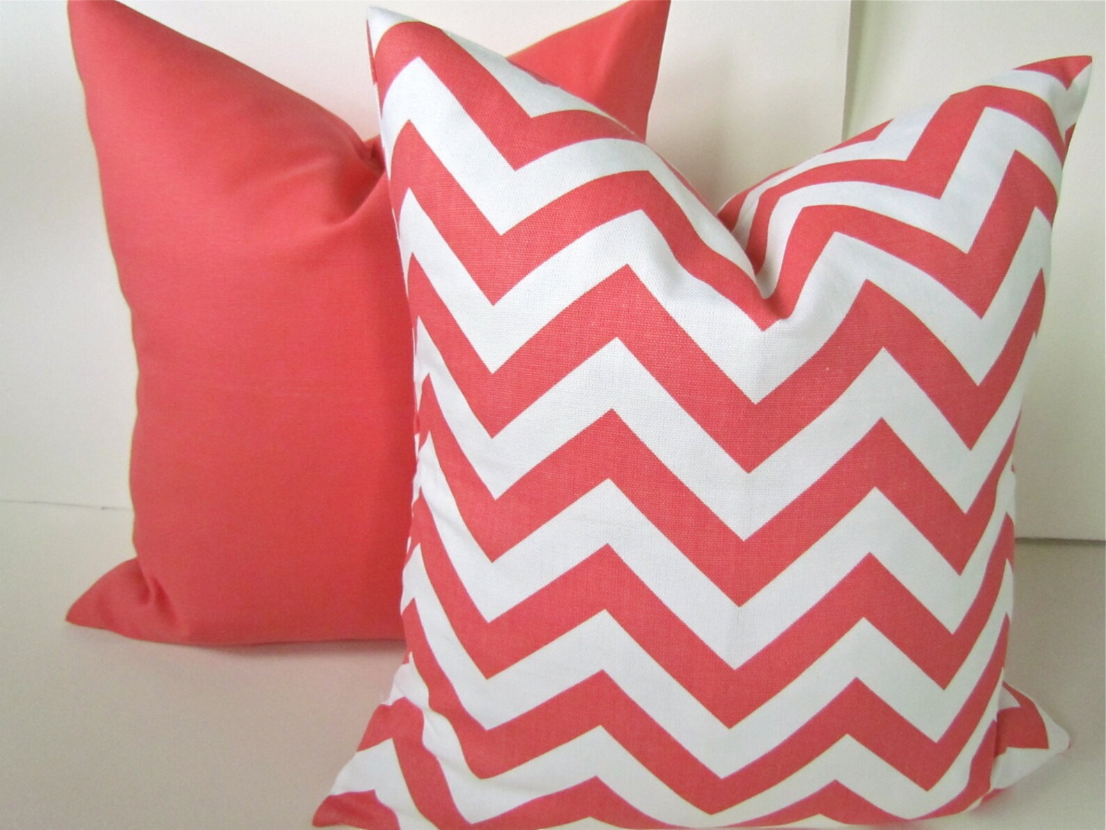 CORAL PILLOWS Decorative Pillow Covers 16 18 20x20 Solid Coral Pillow ...