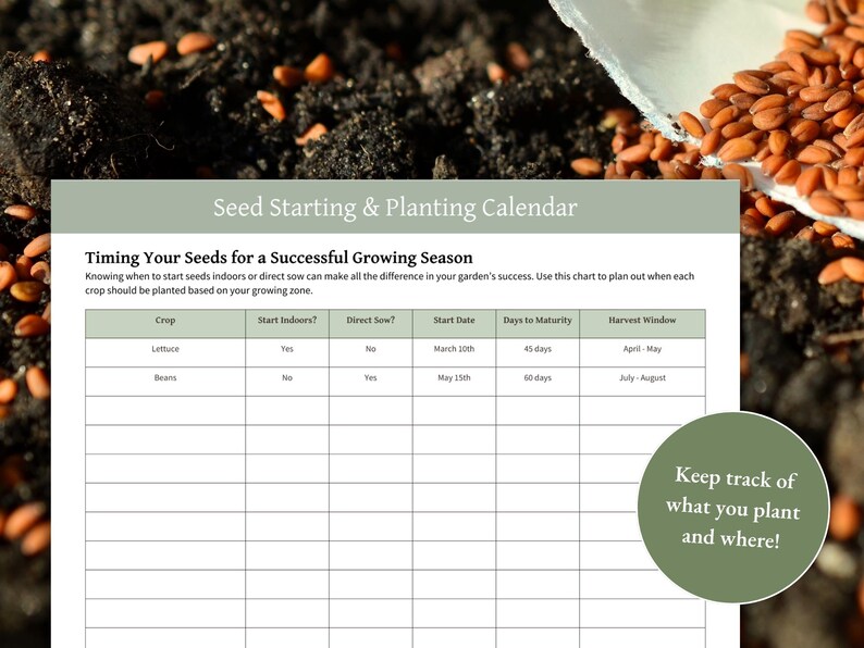 Seed Inventory Tracker | Printable Seed Log & Germination Tracker ...