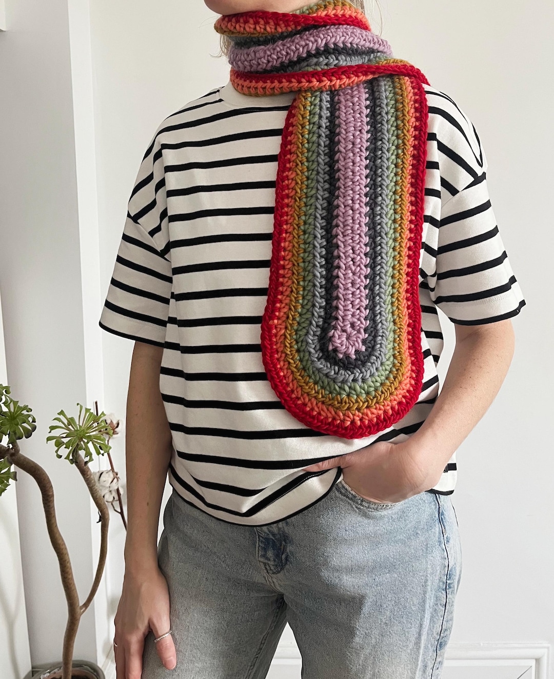 Rainbow Scarf Crochet Pattern Crochet Scarf Pattern Crochet Rainbow ...