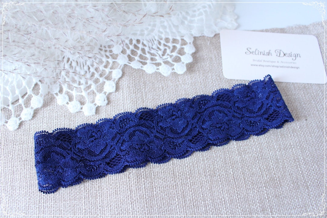 Blue Lace Wedding Garter: Handmade Bridal Garter (1.75 Inch) - Etsy