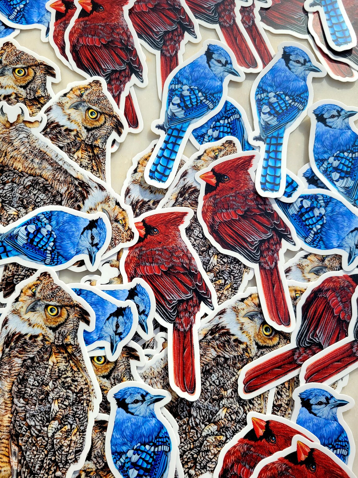 Cardinal Sticker Red Cardinal Art Red Bird Vinyl Waterproof - Etsy