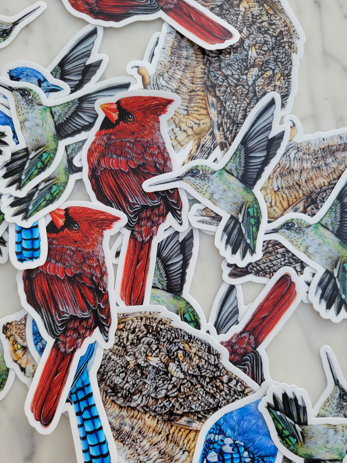 Cardinal Sticker Red Cardinal Art Red Bird Vinyl Waterproof - Etsy
