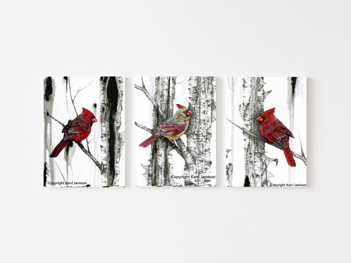 Cardinal Female Print, Cardinal Art, Cardinal Wall Art, Female Cardinal ...
