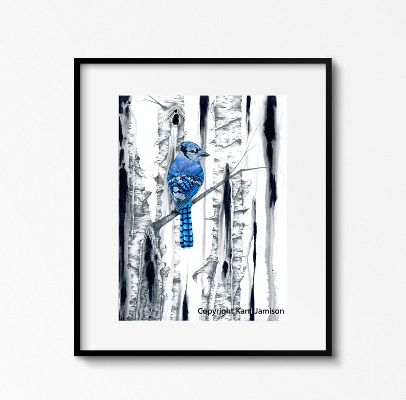 Cardinal and Blue Jay Print Combo, Cardinal Art, Cardinal and Blue Jay ...