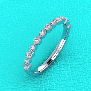 Platinum Stackable Diamond Band - Etsy