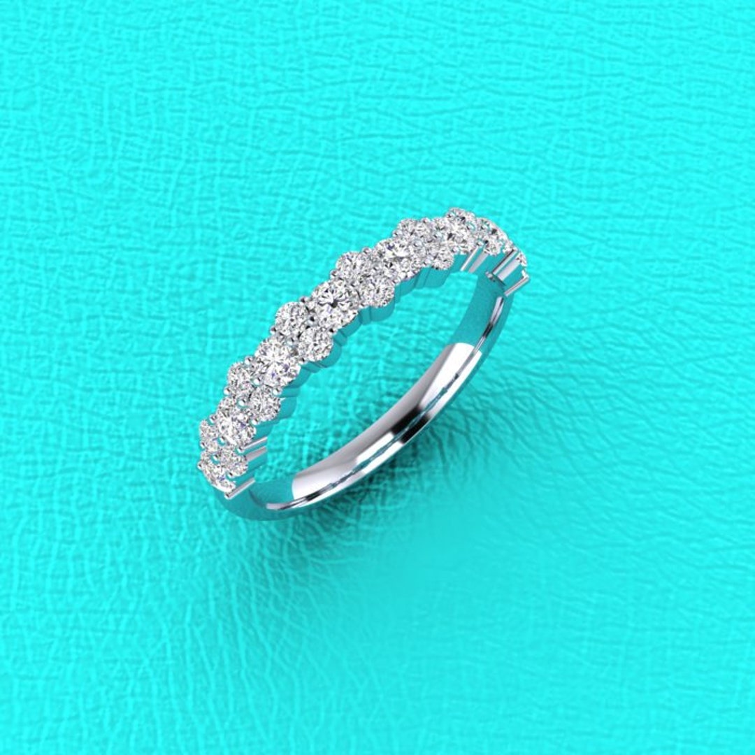 Platinum Garland Diamond Band - Etsy