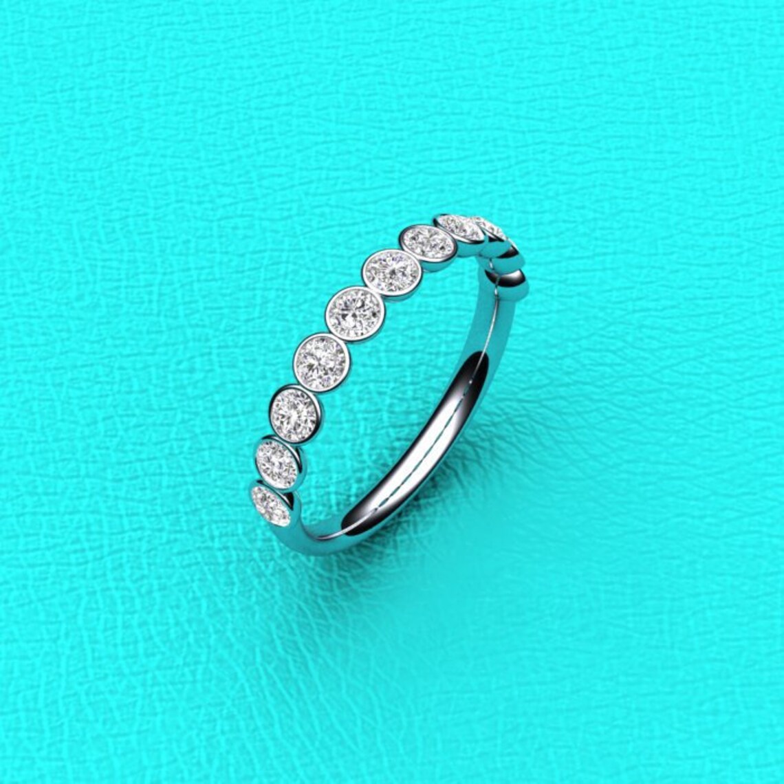 Bezel Set Platinum Diamond Band - Etsy