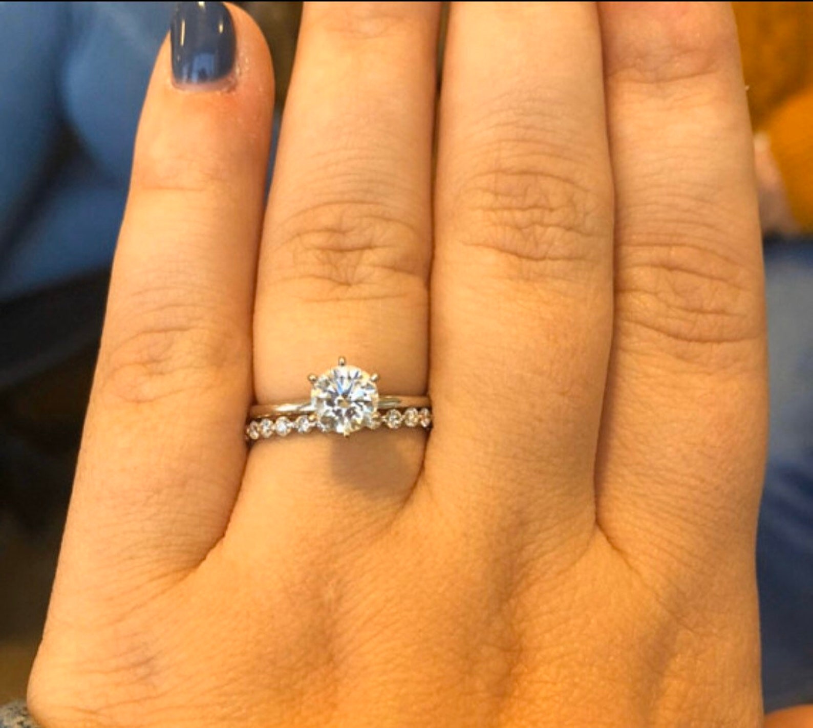 1.8mm Single Prong Diamond Band - Etsy