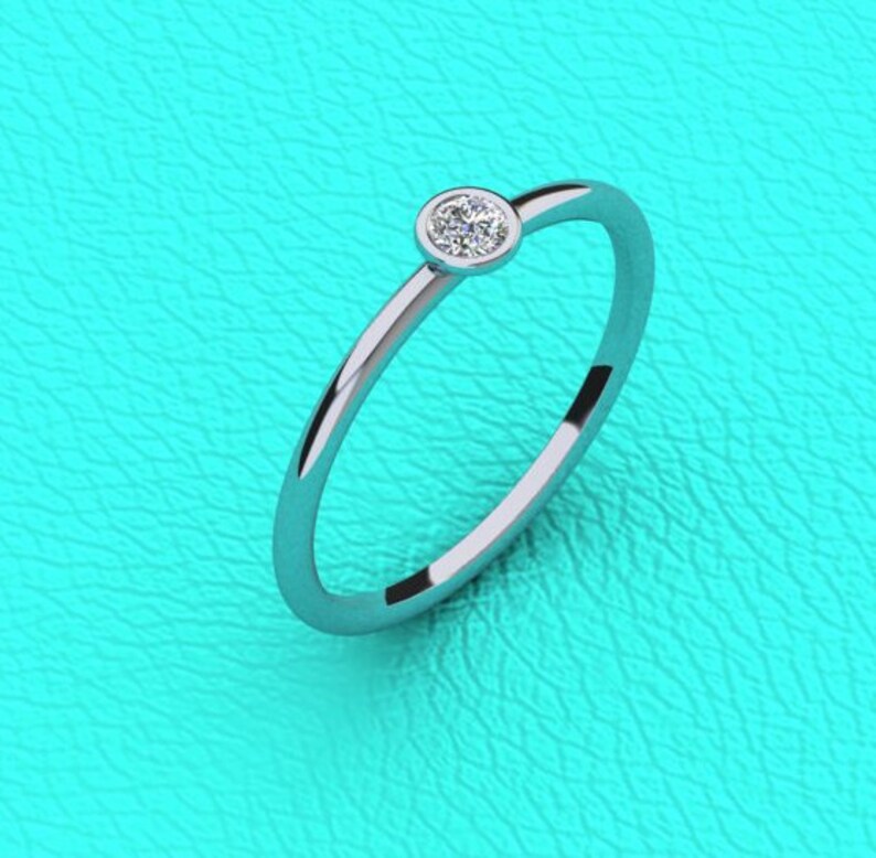 Bezel Set Solitaire Ring - Etsy