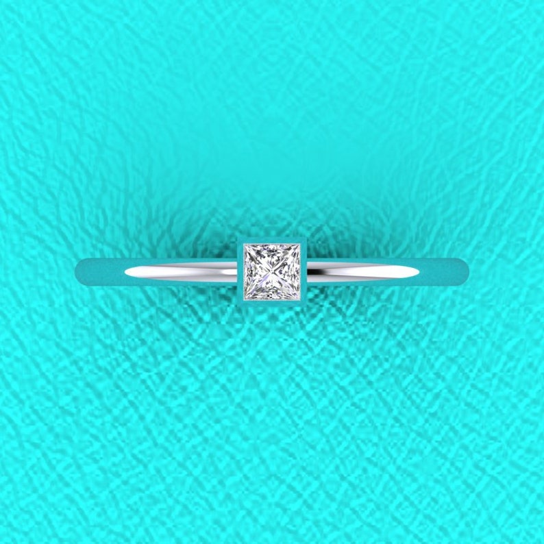 Princess Cut Bezel Set Diamond Band - Etsy