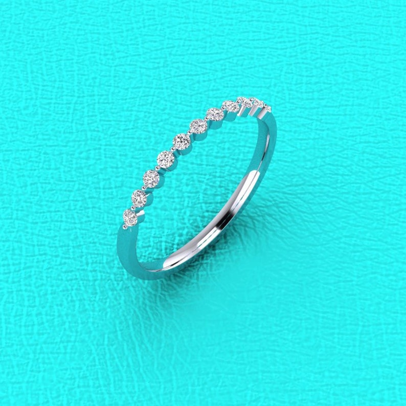 1.5mm Single Prong Diamond Band - Etsy