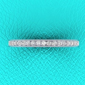 Channel Set Double Milgrain Diamond Band - Etsy