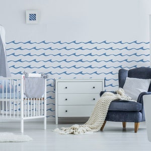 WAVE CREST Wall Stencil, Ocean Inspired Pattern Stencil, Modern ...