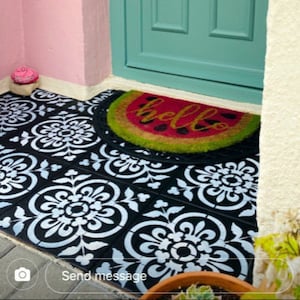 Basque Floor Tile Stencil, Revamp Tiles, Patio Slabs and Floors With ...