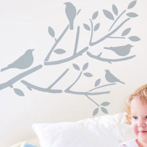 Birds in Tree Stencil Birds on Branch Stencil Bird Stencil - Etsy