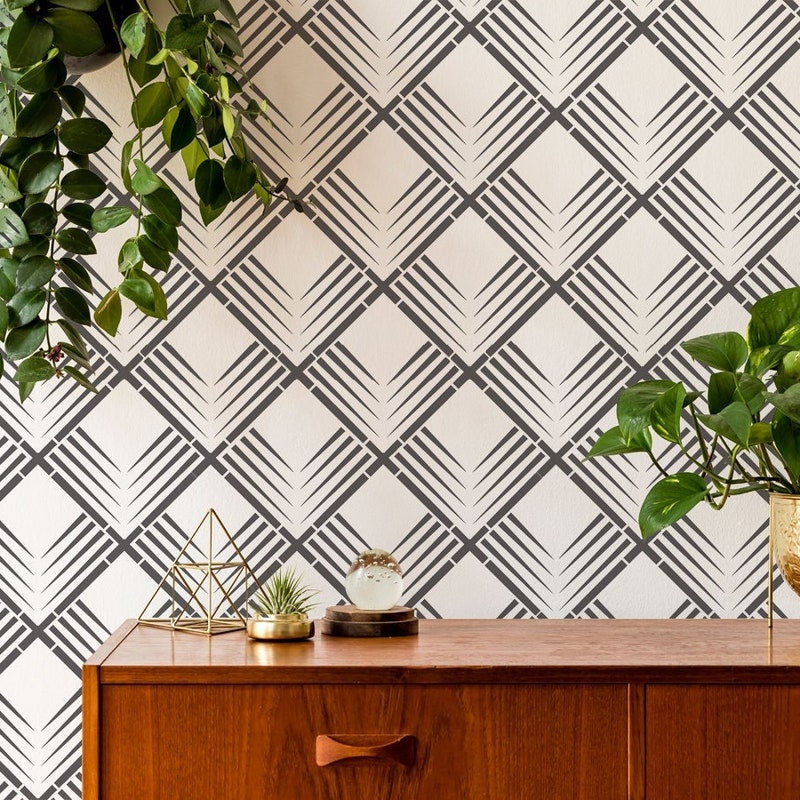 Retro Wall Stencil - Etsy