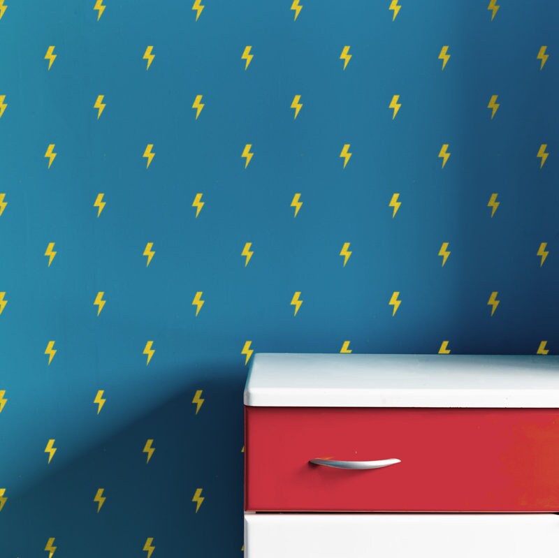 Lightning Bolt Wall Pattern STENCIL Lightning Flash Teenagers - Etsy