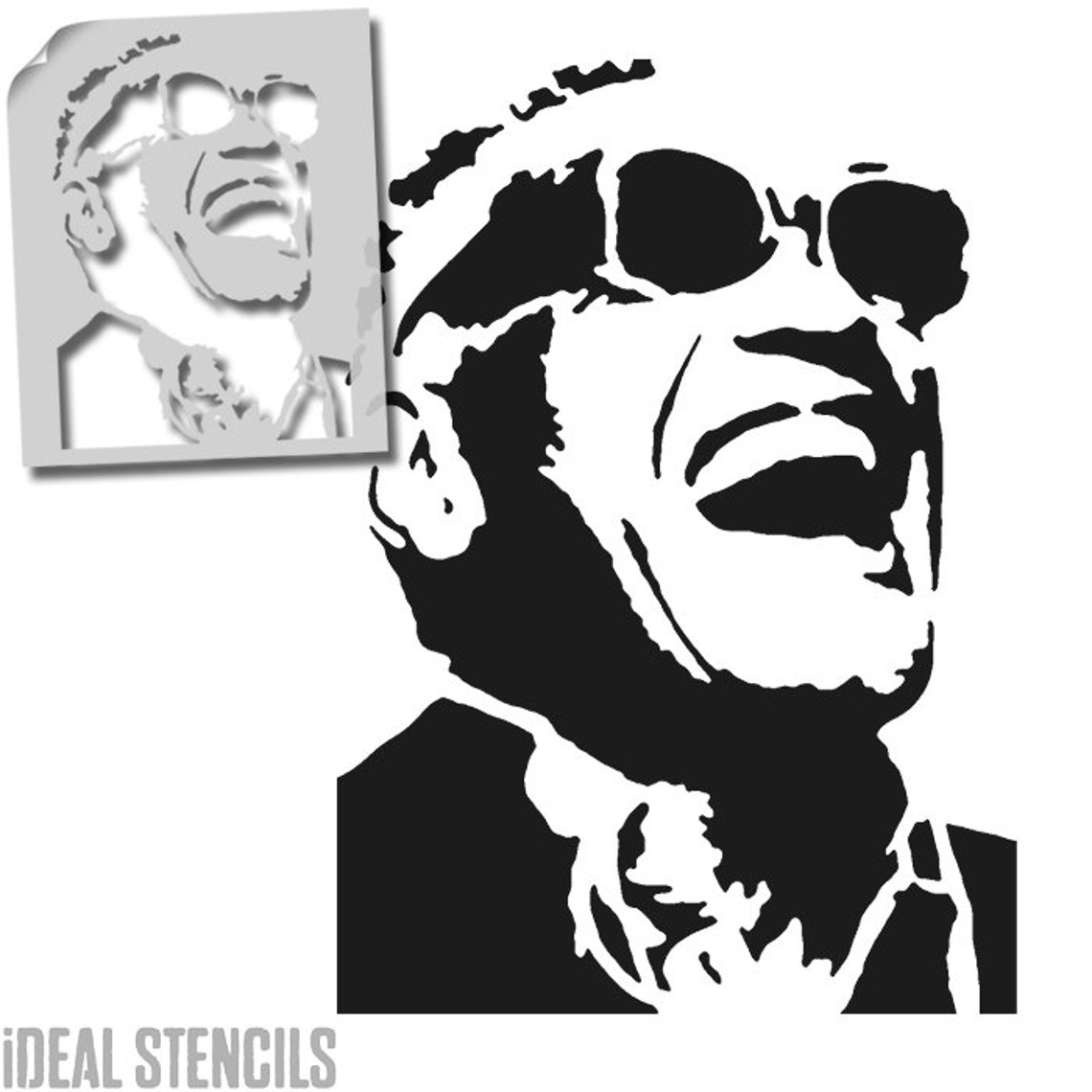Ray Charles Stencil Iconic Portrait Stencil for Painting - Etsy UK