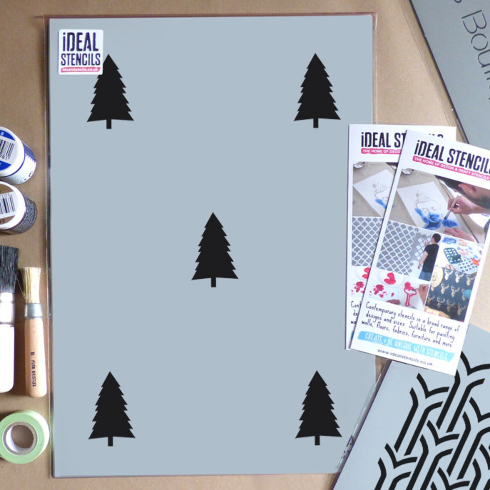 Scandi Tree Woodland Nursery Pattern Stencil Scandinavian | Etsy UK