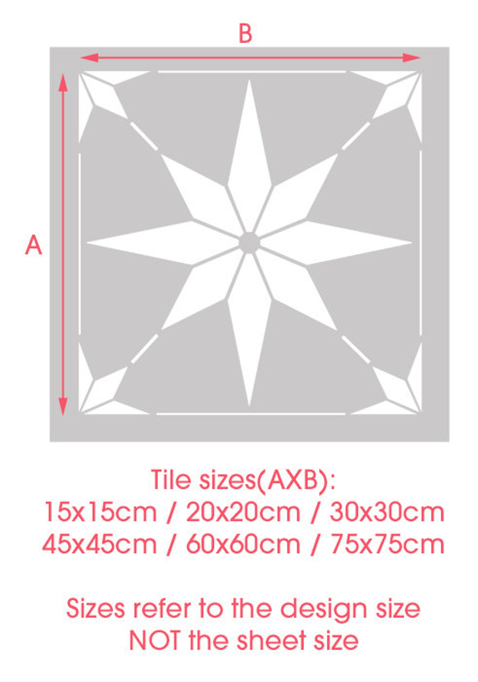 STAR TILE STENCIL Revamp Tiles Patio Slabs & Other Flooring | Etsy
