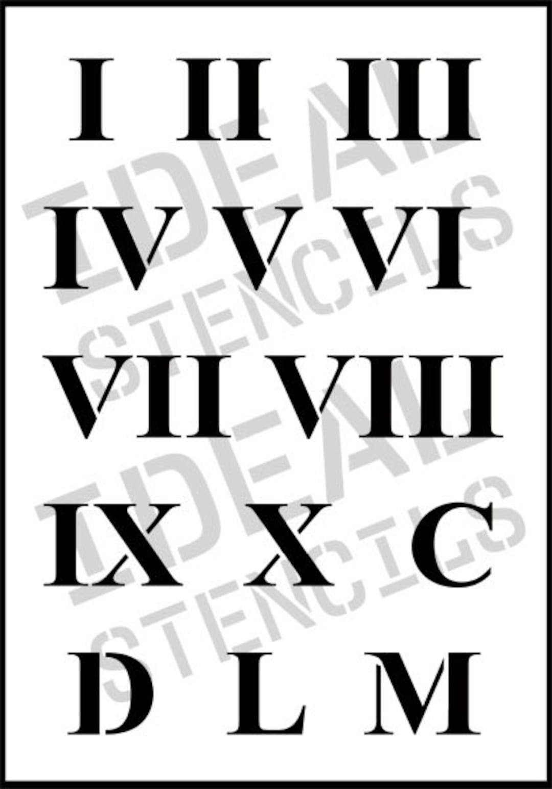 Roman Numerals Stencil: Art Craft Painting, 6.7x12" A4 Sheet - Etsy UK