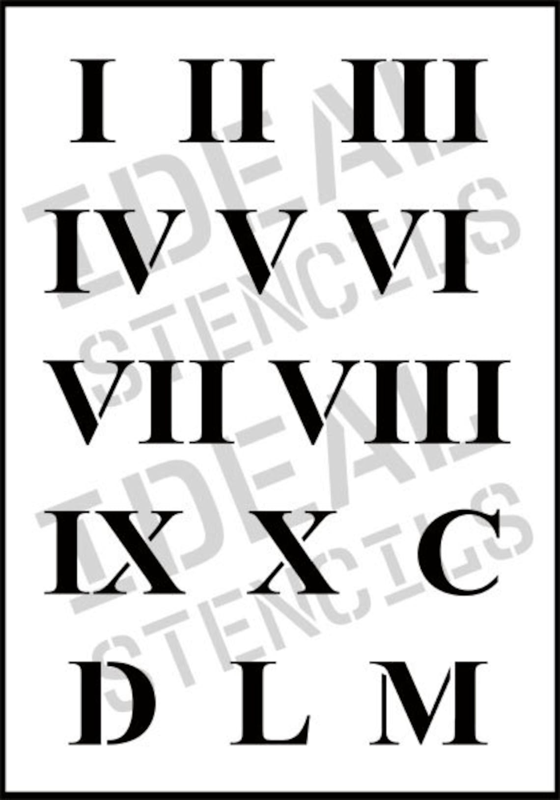Roman Numerals Stencil: Art Craft Painting, 6.7x12" A4 Sheet - Etsy UK
