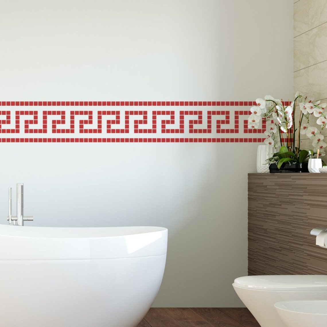 BYZANTINE Greek Key Wall Border Pattern Stencil Mosaic - Etsy