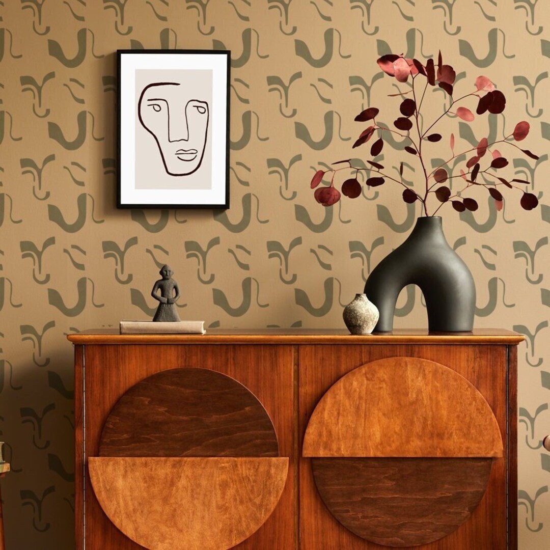 MELODY Abstract Shapes Wall Stencil, Art Decor Stencil, Paint Bespoke ...