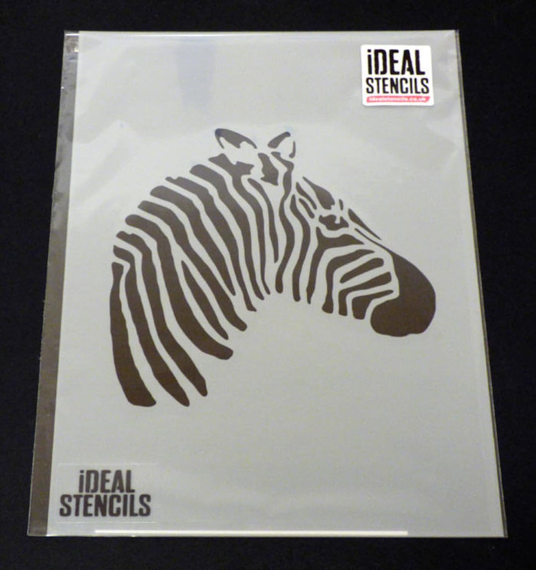 Zebra Head STENCIL, Animal Head Stencil, Home Decor, Paint Walls Fabric ...