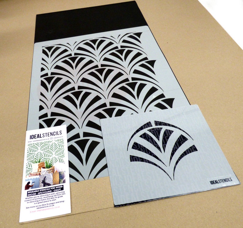 GLAMOUR Art Deco Fan Pattern Stencil Vintage Wall Decor - Etsy