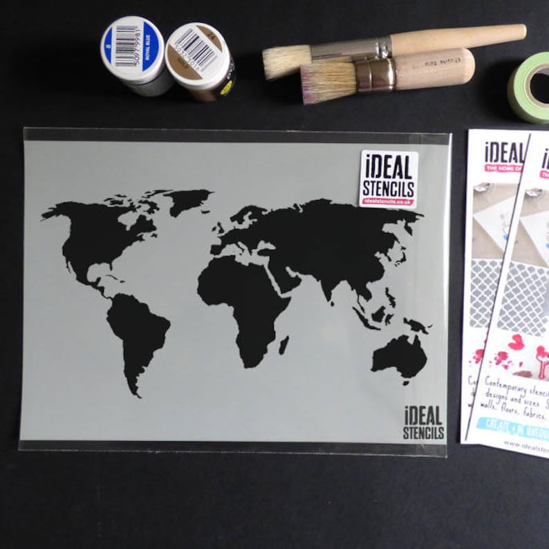 WORLD MAP STENCIL Wall Stencil Furniture Stencil Painting - Etsy