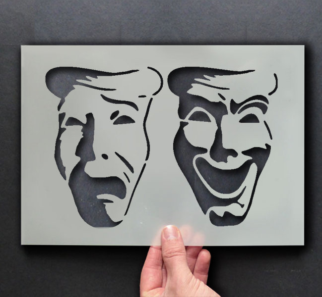 Stencil Comedy & Tragedy Theatre Masks Home Decor Art Craft - Etsy Polska