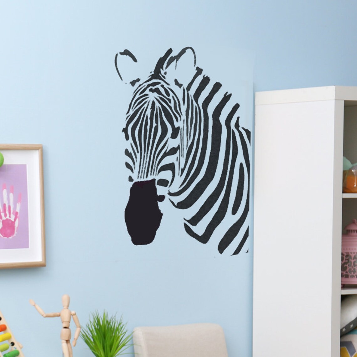 Zebra Head STENCIL Home Decor Paint Walls Fabric Furniture - Etsy