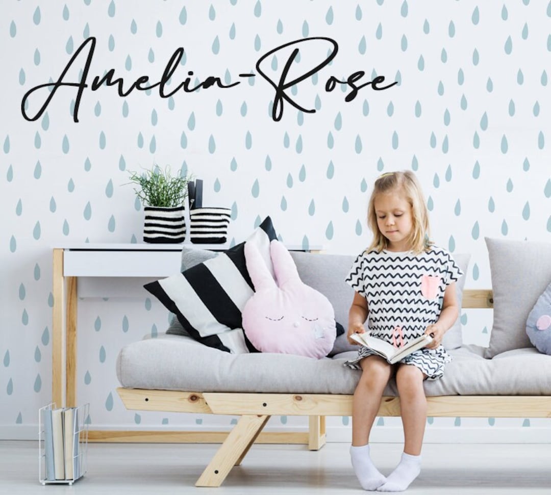 Custom Nursery Wall Name, Wall Decor Stencil for Painting Personalised ...