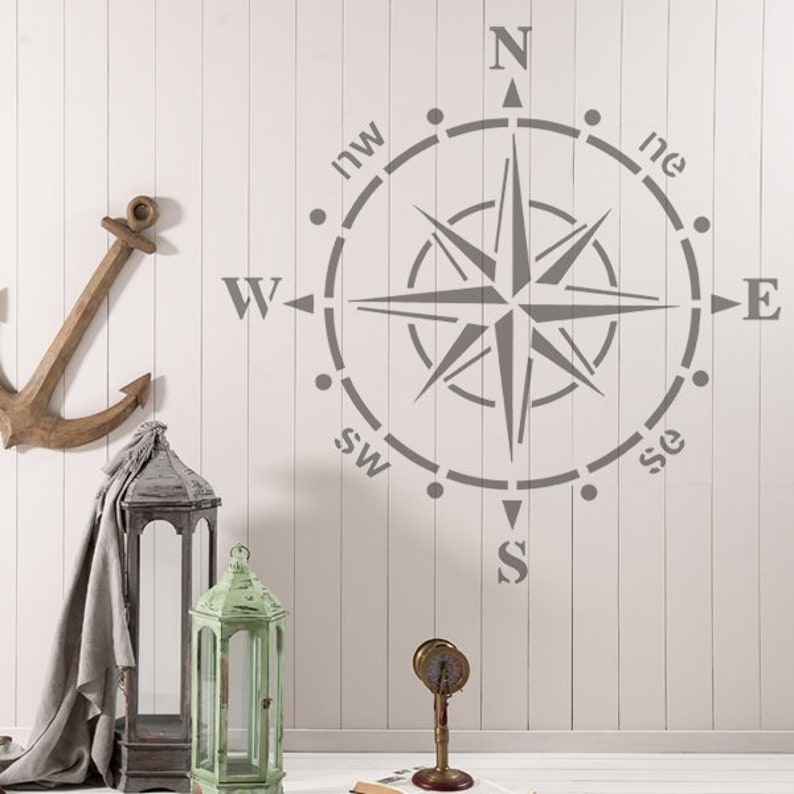 Ships Compass Stencil: Reusable Nautical Home Decor - Etsy
