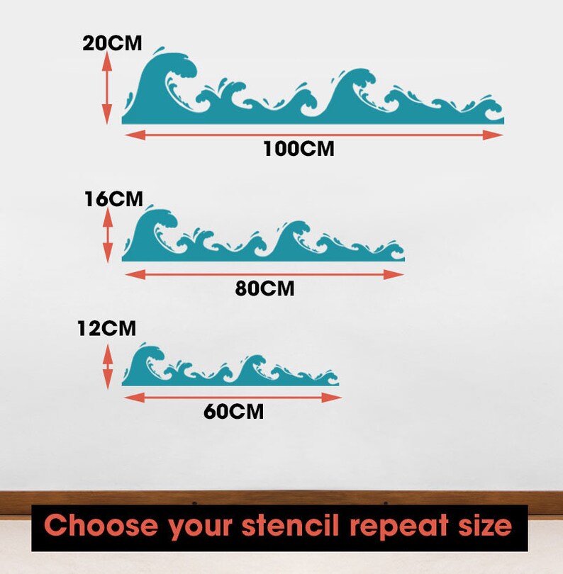 STORMY SEA Wave Wall Border Stencil Paint Perfect Wave - Etsy