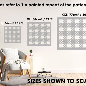 GINGHAM Pattern Wall Decor Stencil, Checkered, Tartan, Plaid, Nursery ...
