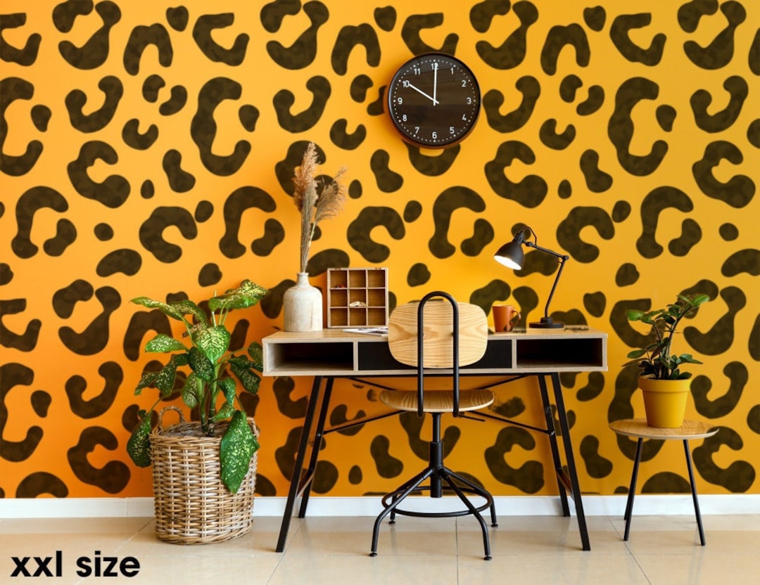 HUGE LEOPARD PRINT Stencil, Wall Decor Stencil, Stylish Oversize Animal ...