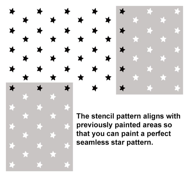 NOVA Star Pattern Wall Decor Stencil Hand Drawn Stars D.I.Y - Etsy