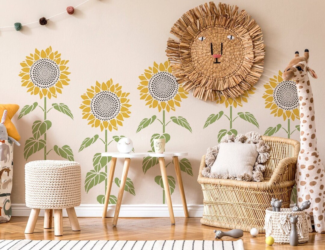 Huge Sunflower Stencil, Home Decor Stencil, Wall Painting Stencil ...